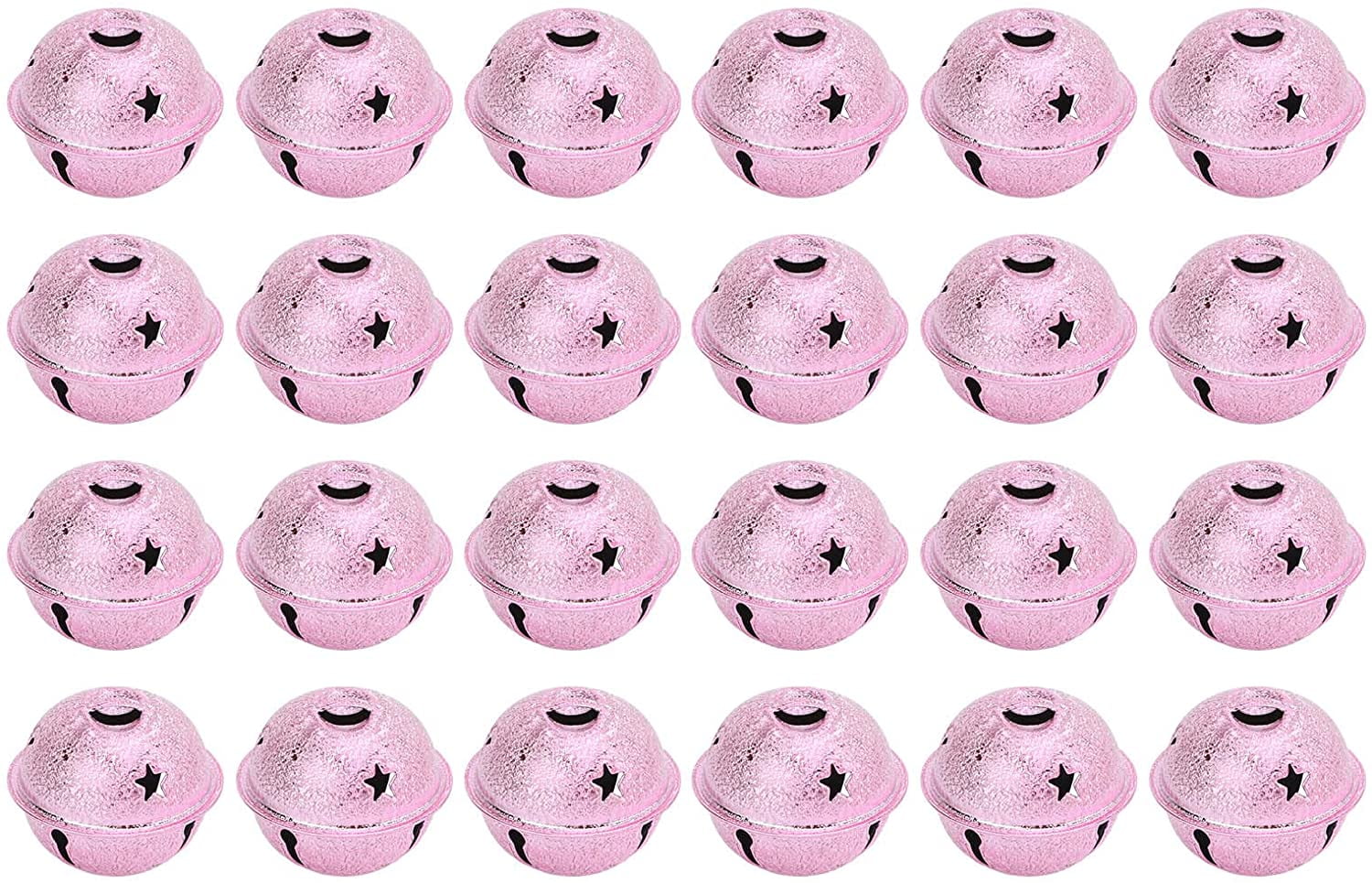 24Pcs Jingle Bells, New Year's Frosted Jingle Bells, with Star Cutouts ...