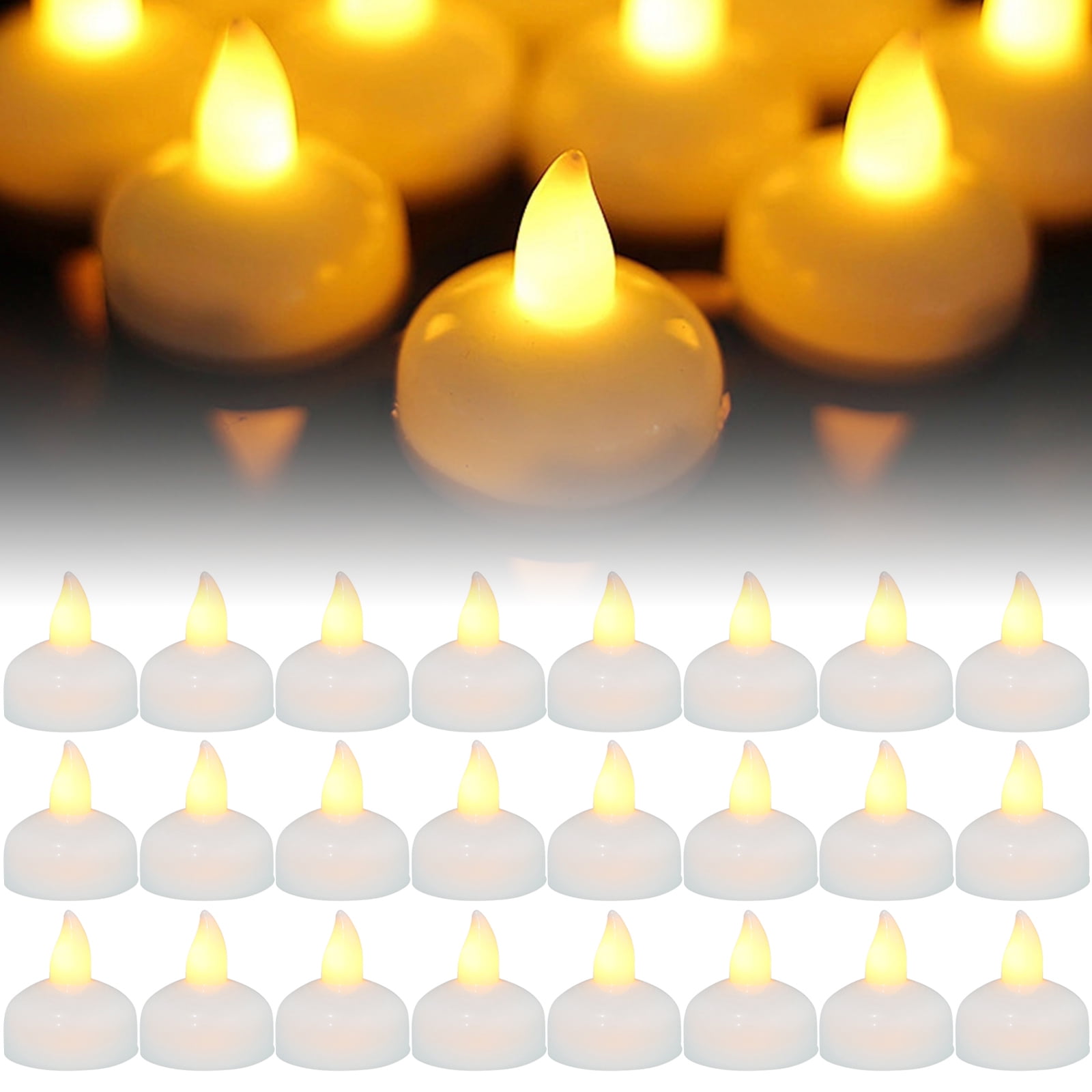 24Pcs LED Floating Candle Light Plastic Flameless Floating Tealight ... 24Pcs LED Floating Candle Light Plastic Flameless Floating Tealight ...