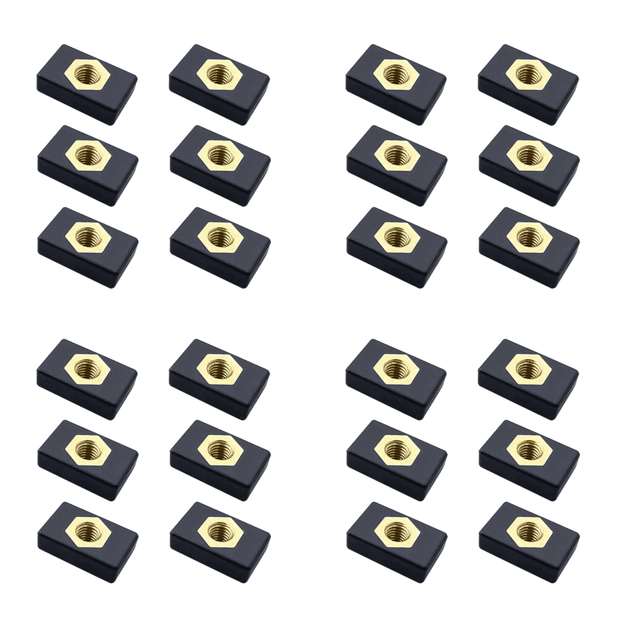 24Pcs M6 Copper Sliding Nut Side Mount Slide Track Rail Fishing Rod ...