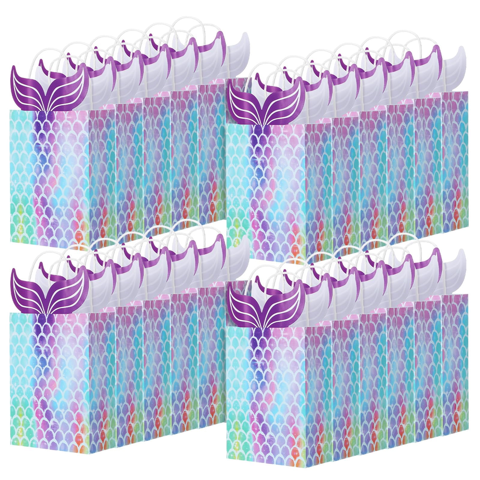 24Pcs Mermaid Party Favor TSF6 Bags Mermaid Gift Bags Kraft Mermaid ...