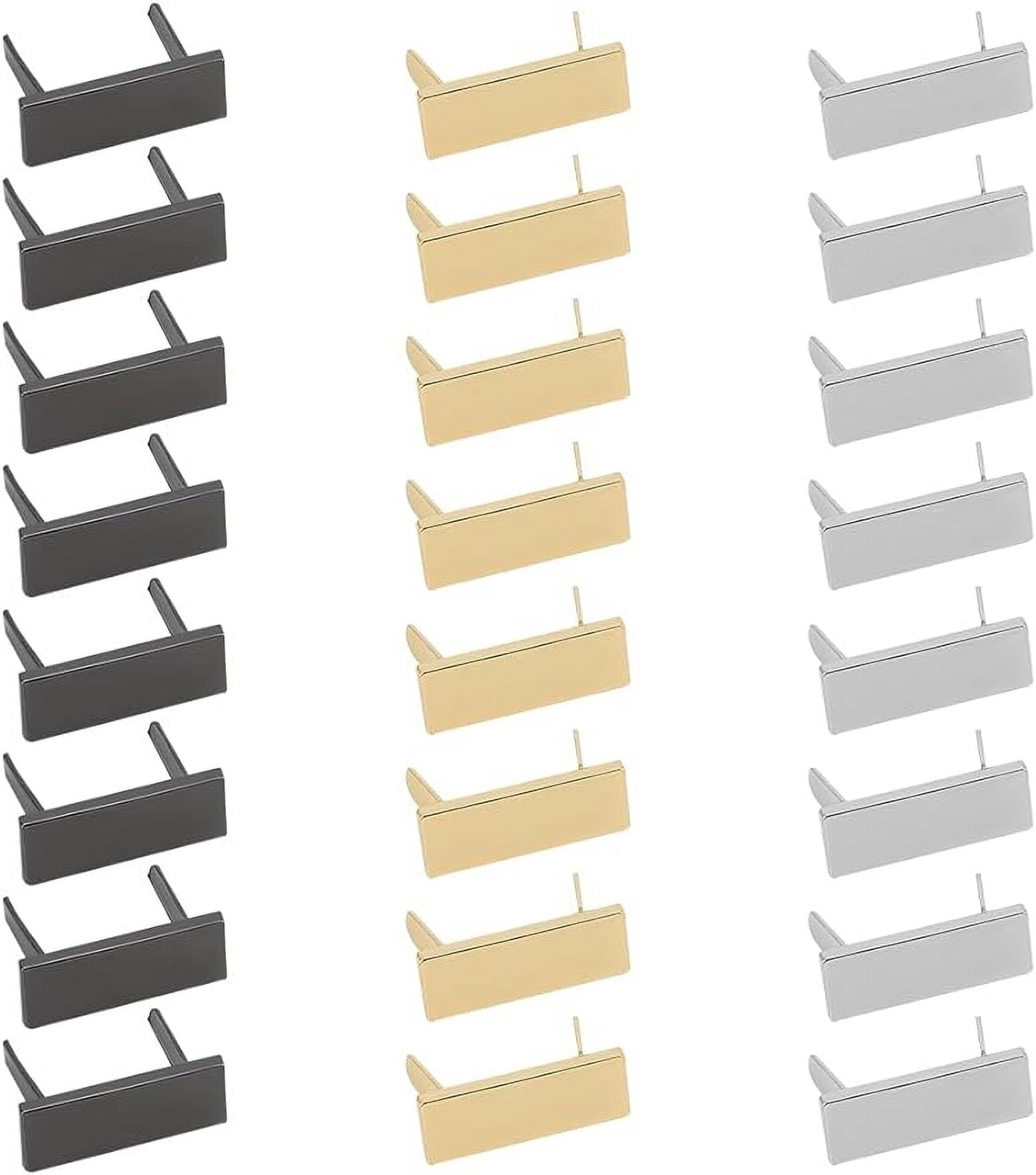 24Pcs Metal Blank Stamping Tags 3 Colors Rectangle Blank Name Labels ...