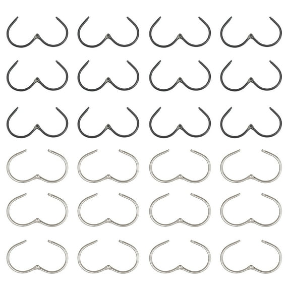 24Pcs Metal Shower Curtain Hooks Rings Shower Hooks for Shower Curtain ...