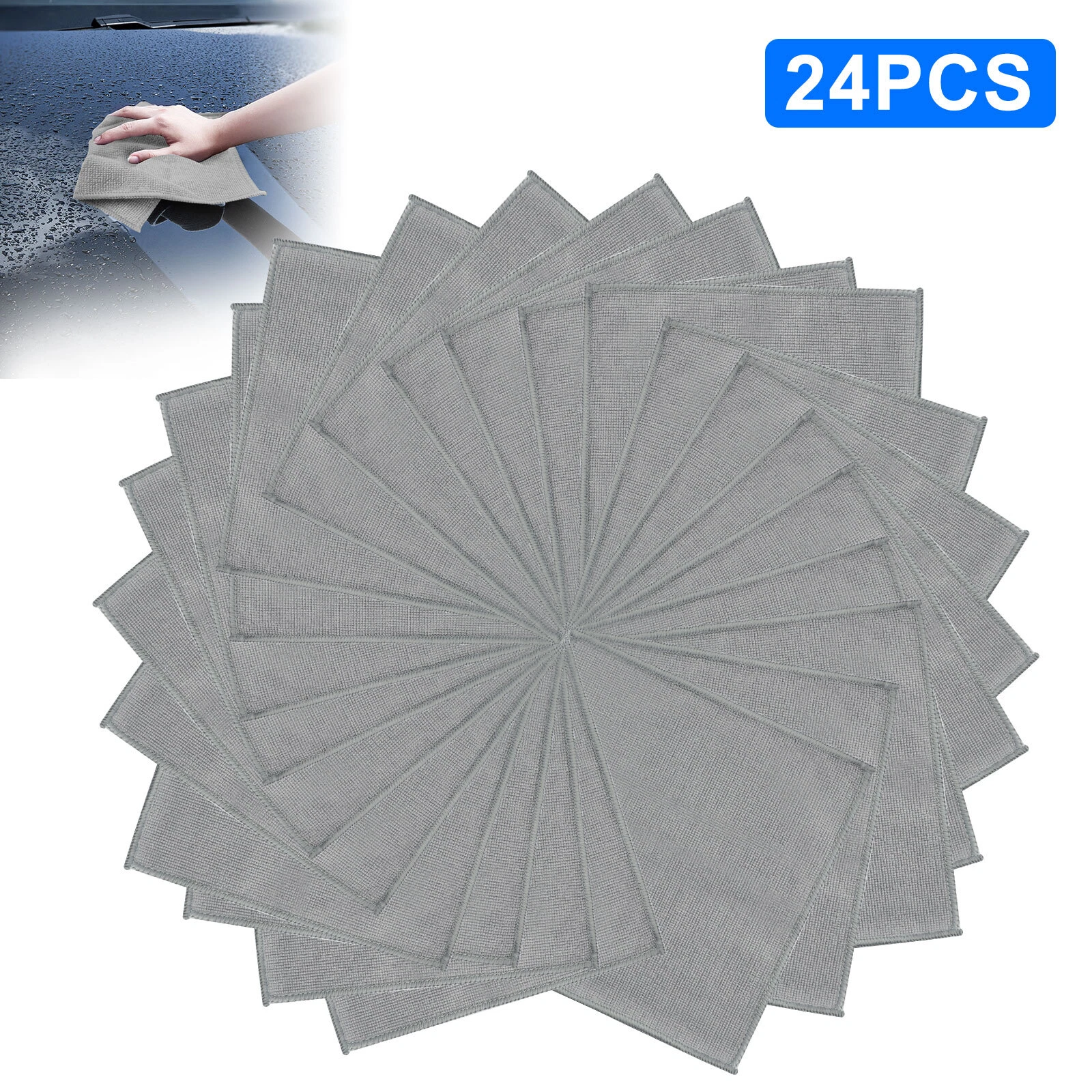 24Pcs Microfiber Cleaning Cloths No-Scratch Rag Car Polishing ...