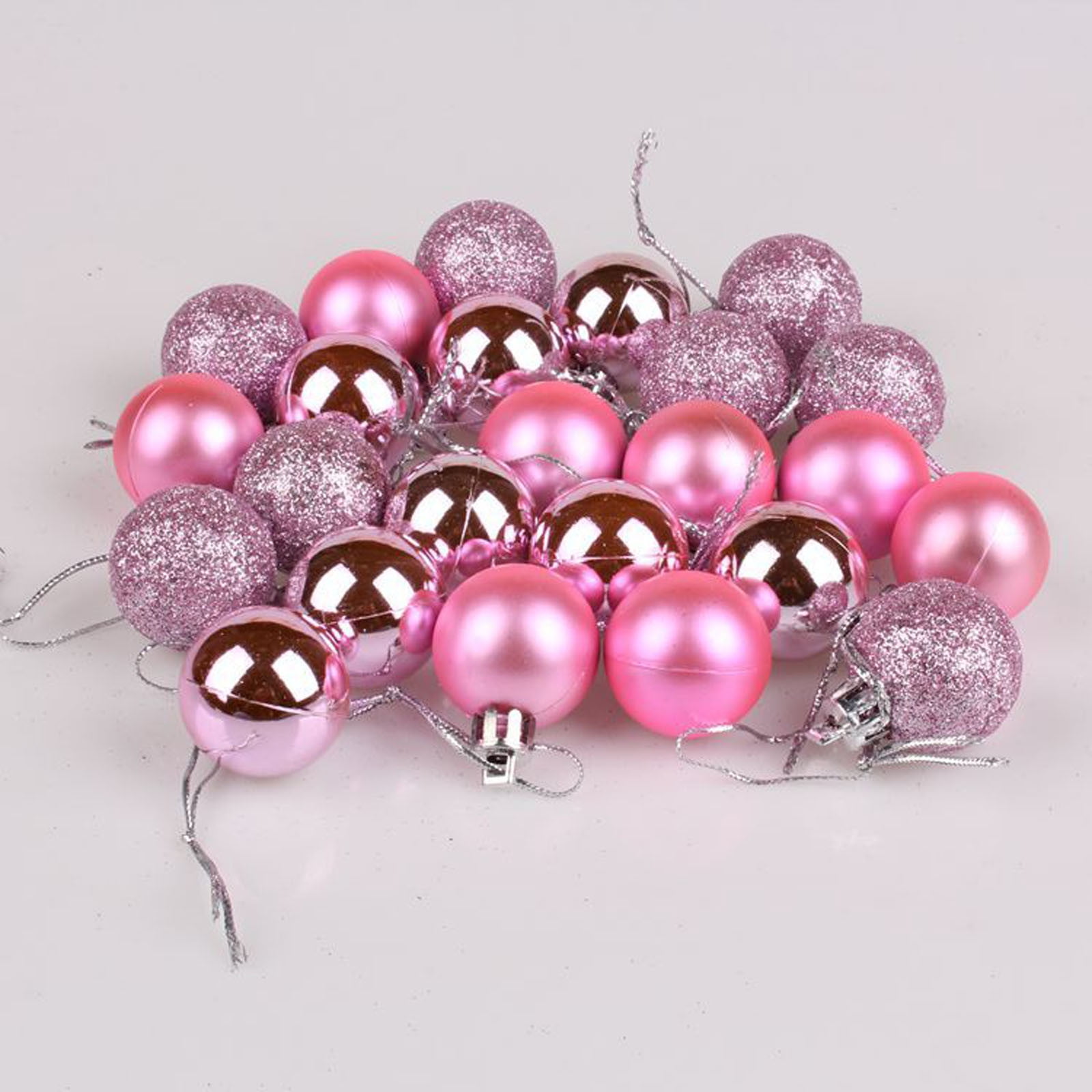 24Pcs Mini Christmas Balls Ornaments, Small Shatterproof Christmas ...