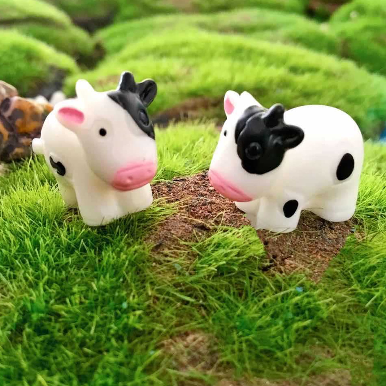 24Pcs Mini Dairy Cow Figurine Resin Tiny Cattle Ornament Miniature ...