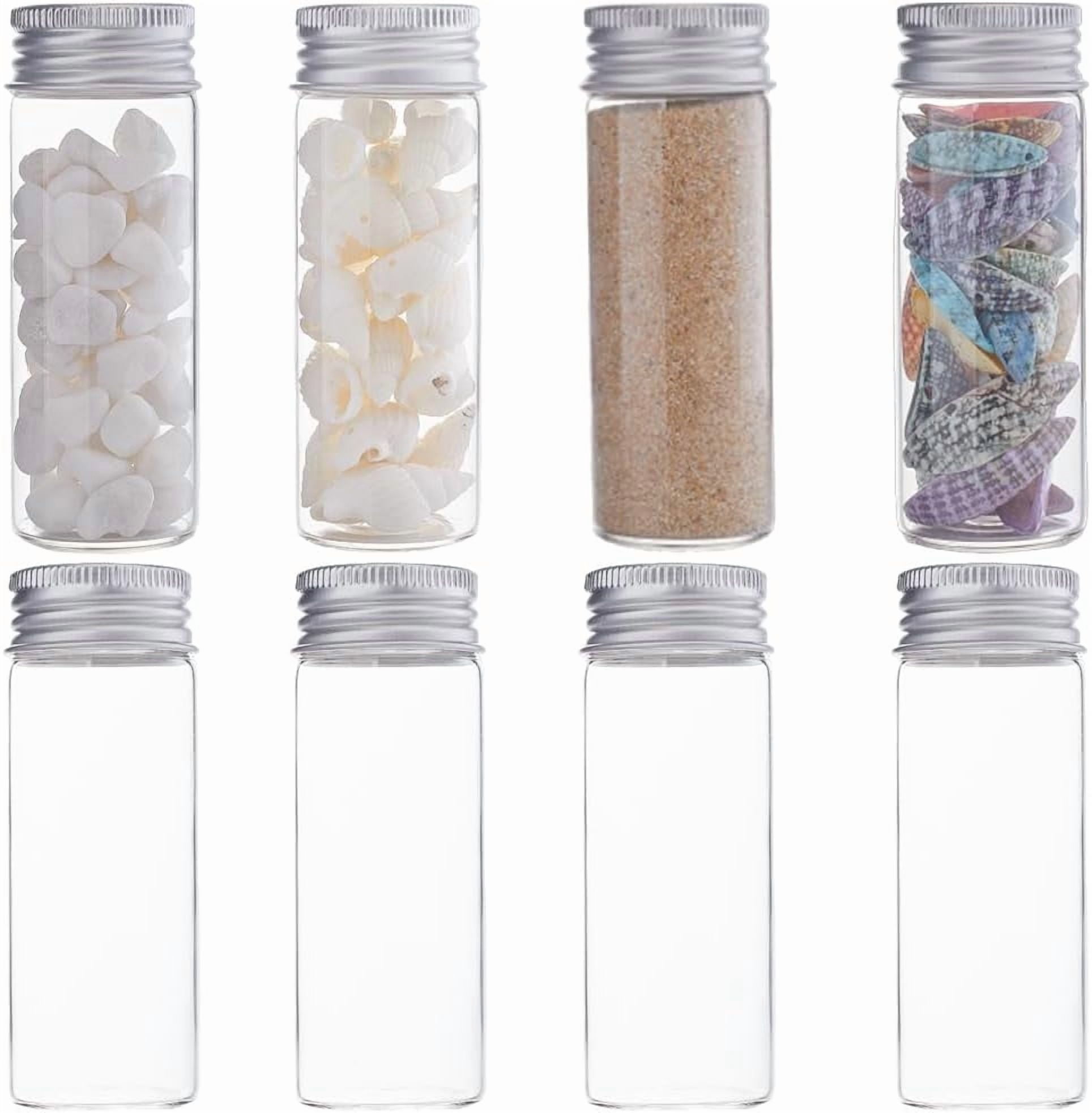 24Pcs Mini Glass Bottles 40ml Glass Jars with Aluminium Screw Cap Glass ...