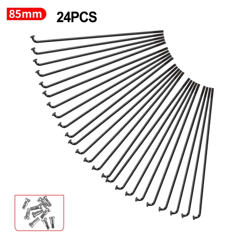 24Pcs Mountain Bike Spokes＆steel Cap Stainless Steel Wheel Spoke Kit 27 ...