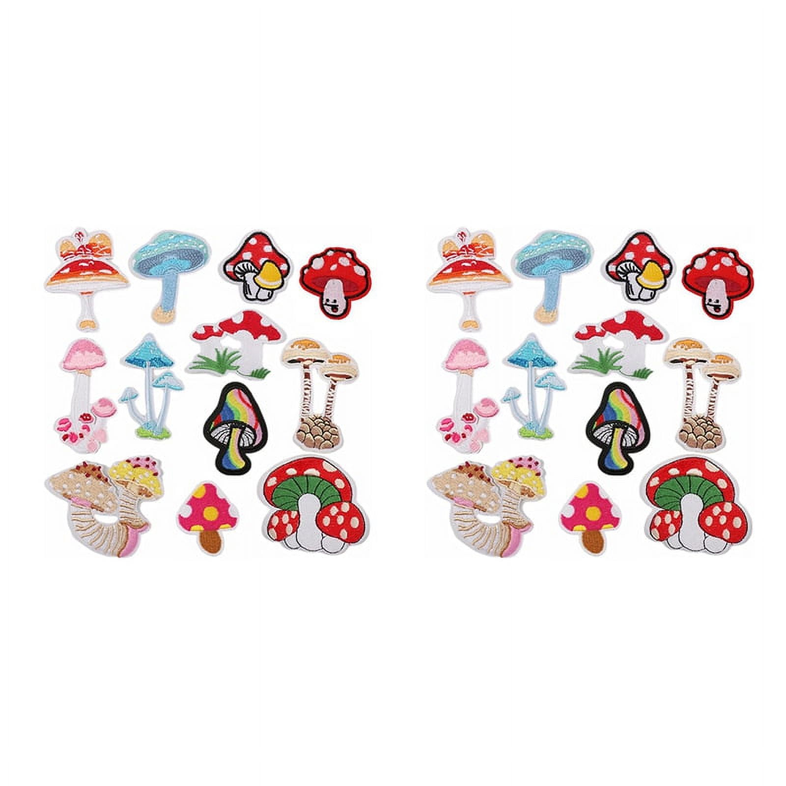 24Pcs Mushroom Patches Iron on for Clothing Pants Shoes Curtain, DIY ...