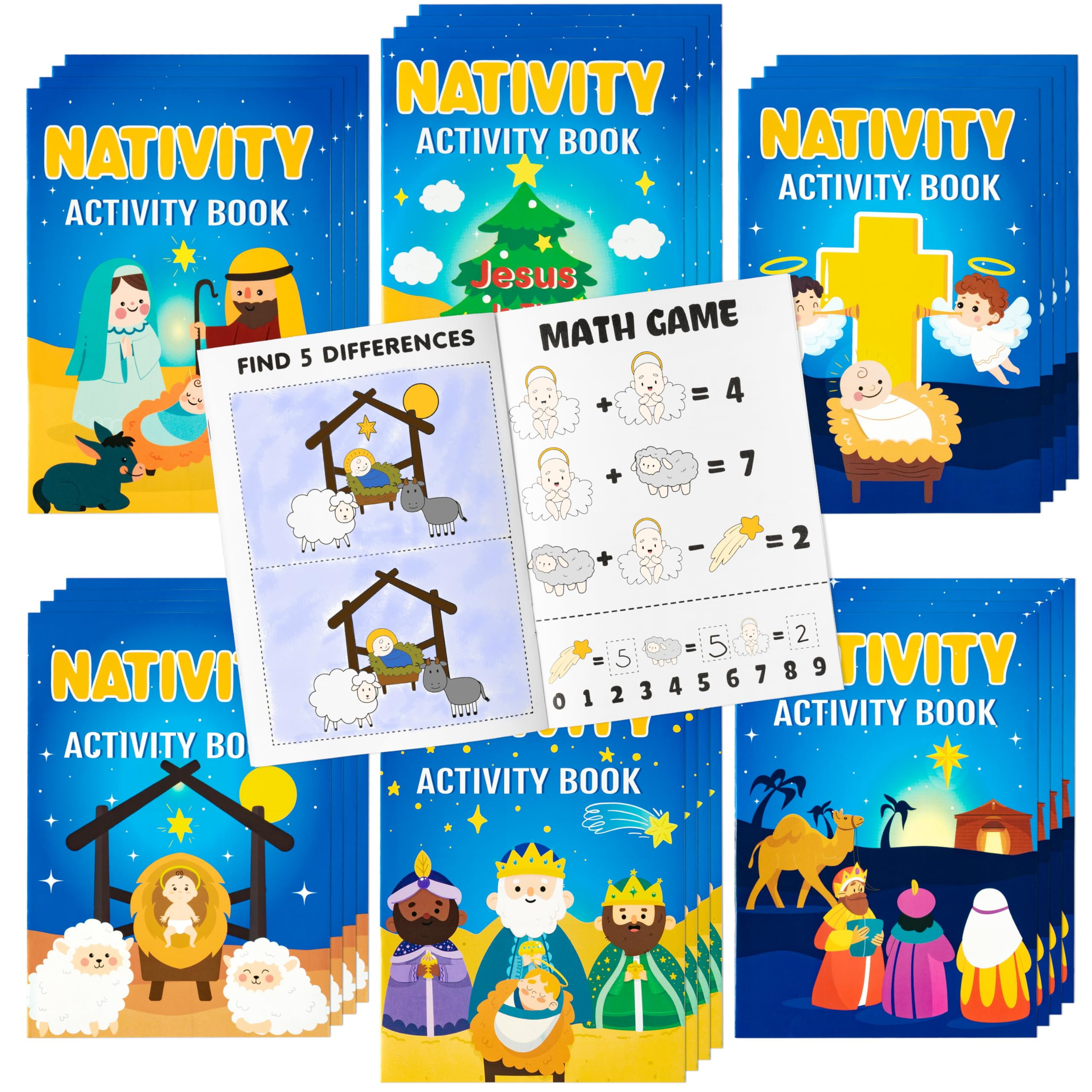 24Pcs Nativity Activity Books for Kids Christmas Mini Coloring Book Set ...