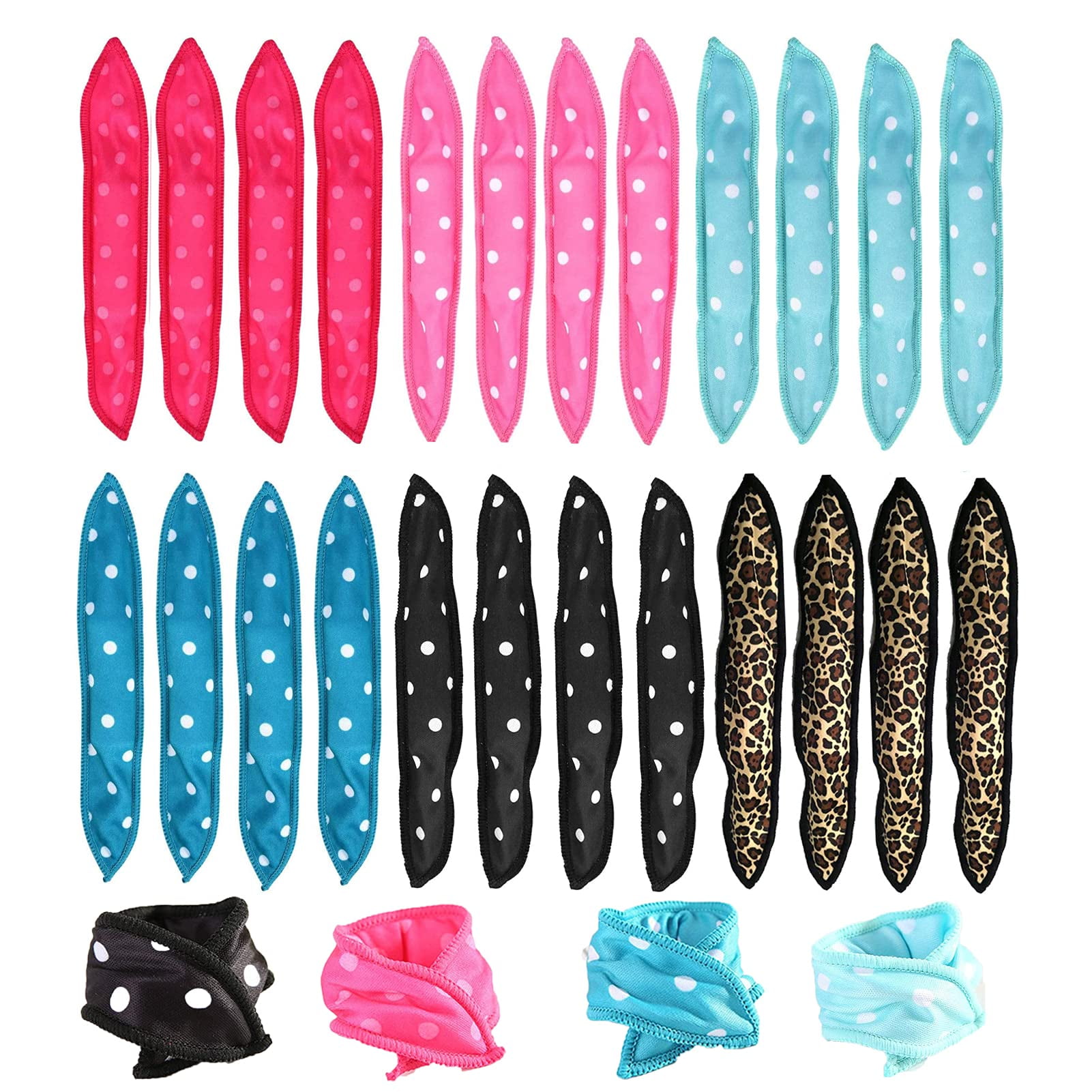 24Pcs No Heat Hair Curlers - Sponge Rollers, Wave Formers for Long ...