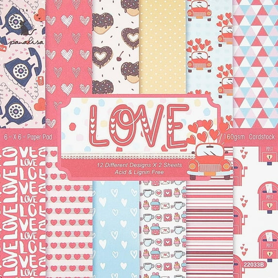 24Pcs Origami Paper Scrapbook Paper Pad Love Heart Colorful Paper 6"×6 ...