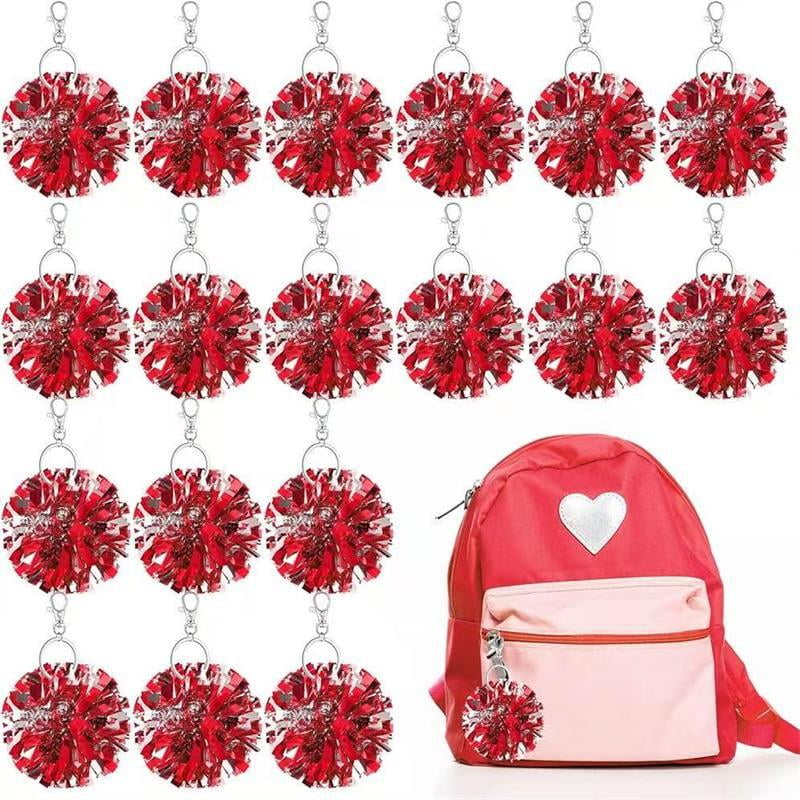 24Pcs Plastic Cheer Pom Keychains, Bulk Foil Keyrings for Cheer Party ...