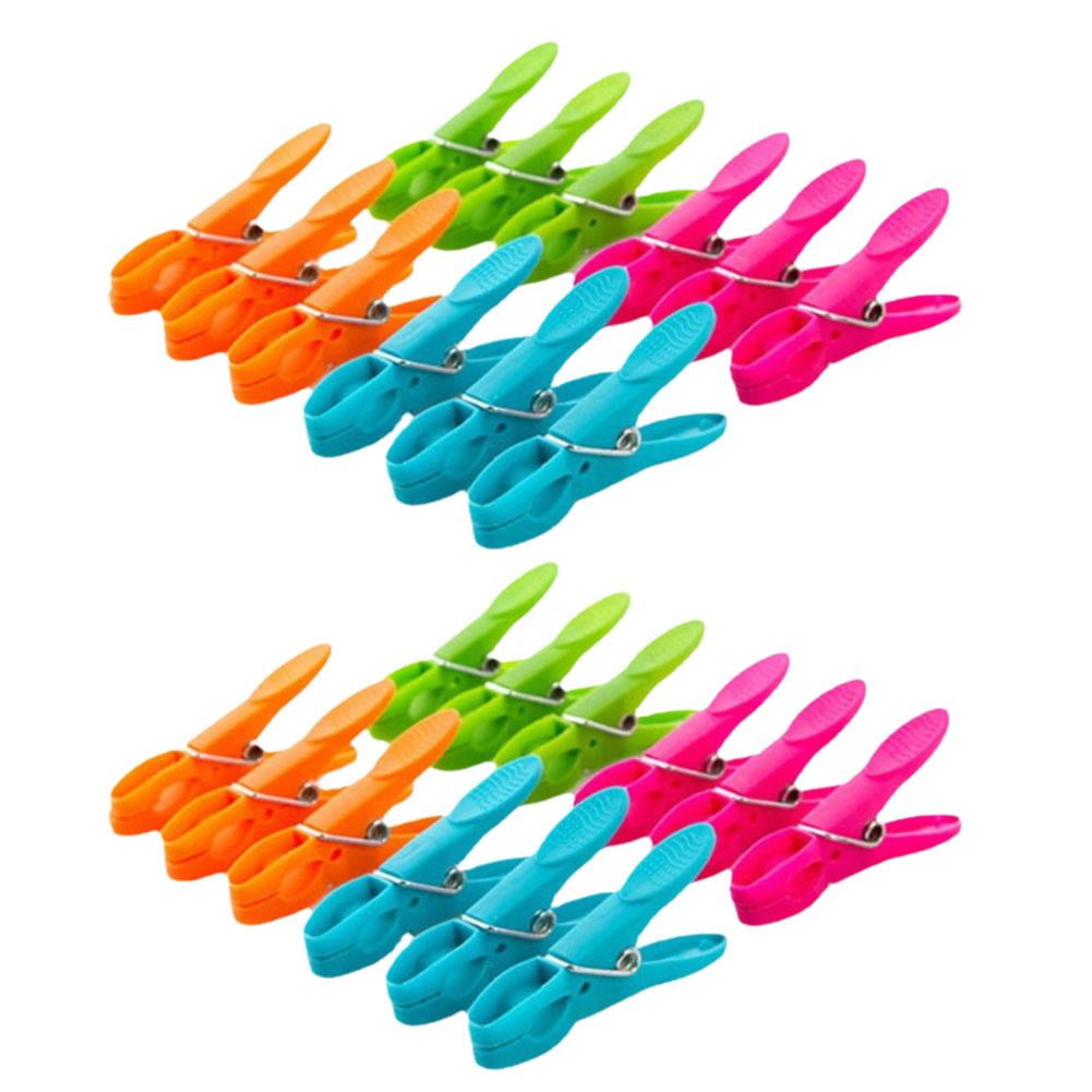 24Pcs Plastic Laundry Clothes Pins Colors Hanging Drying Pegs 2025 ...