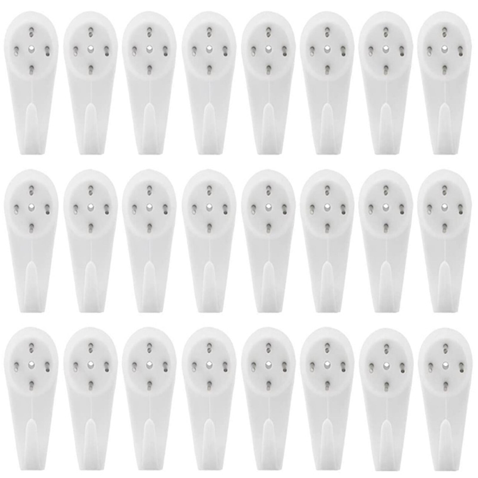 24Pcs Plastic White Non-Trace Wall Picture Hooks Invisible Traceless ...
