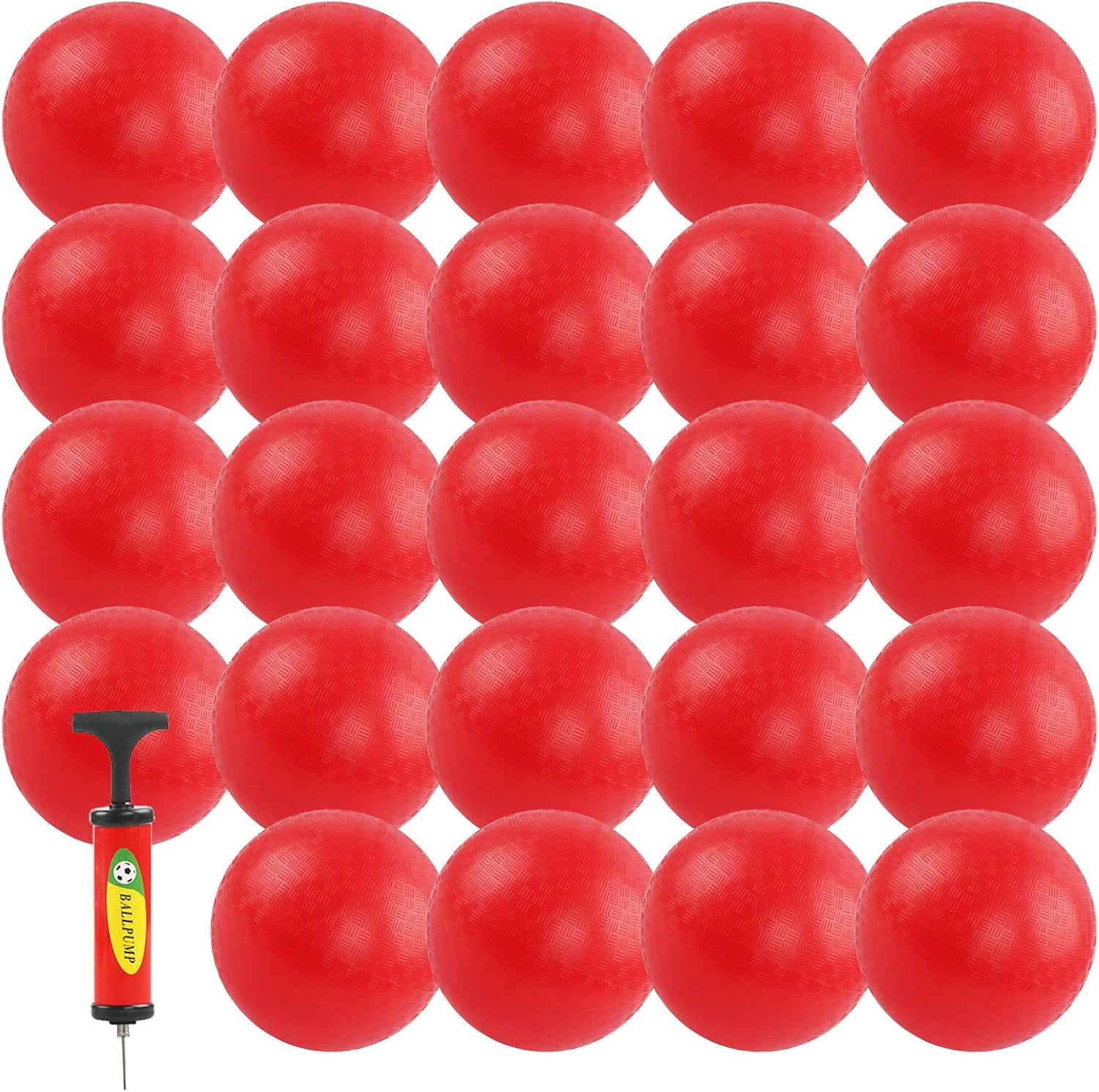 24Pcs Playground Balls 6 Inch Kick Ball Red Dodgeball Bouncy Inflatable ...