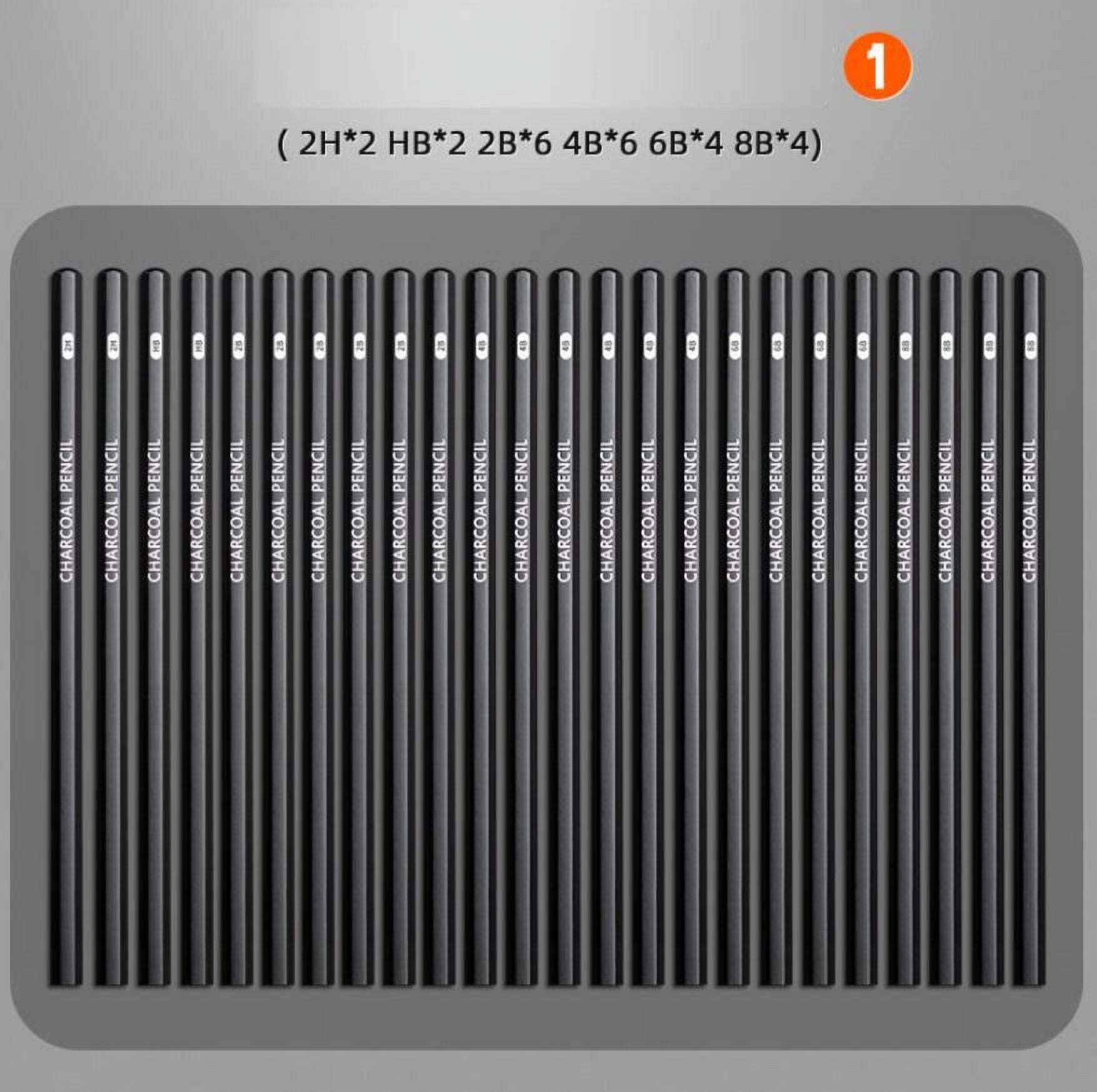 24Pcs Professional drawing pencils 2H HB 2B 4B 6B 8B Sketch Drawing ...