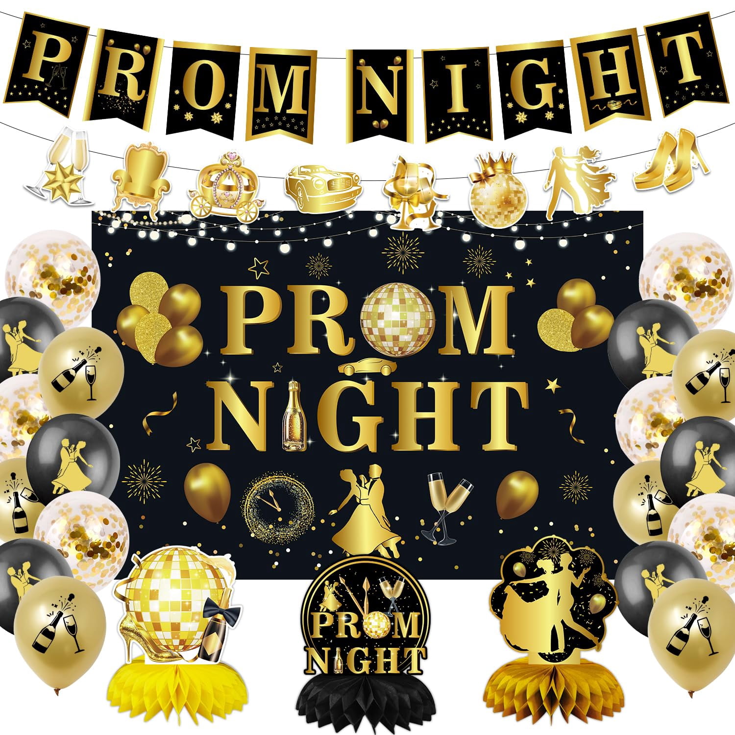 24Pcs Prom 2025 Graduation RRF12 Decorations Kit Includes Banner ...