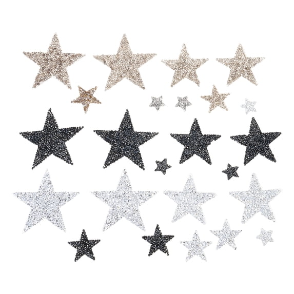 24Pcs Rhinestones Star Iron On Patches for Jeans Hat Bag Embellishment ...