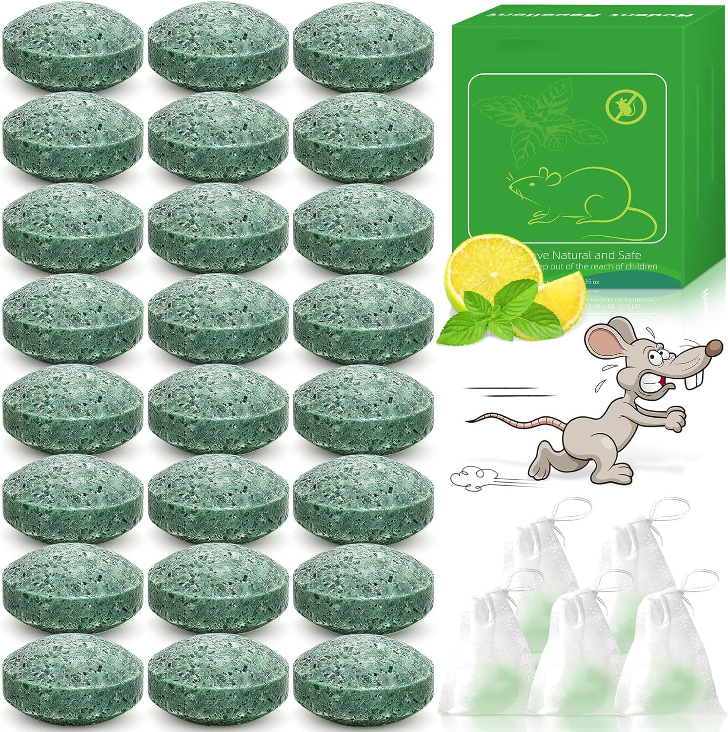 24Pcs Rodent Mice lent, Peppermint Oil Mouse lent Balls for Rats Mouse ...