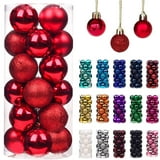 24Pcs Rose Red Large Christmas Balls - Christmas Tree Decoration ...