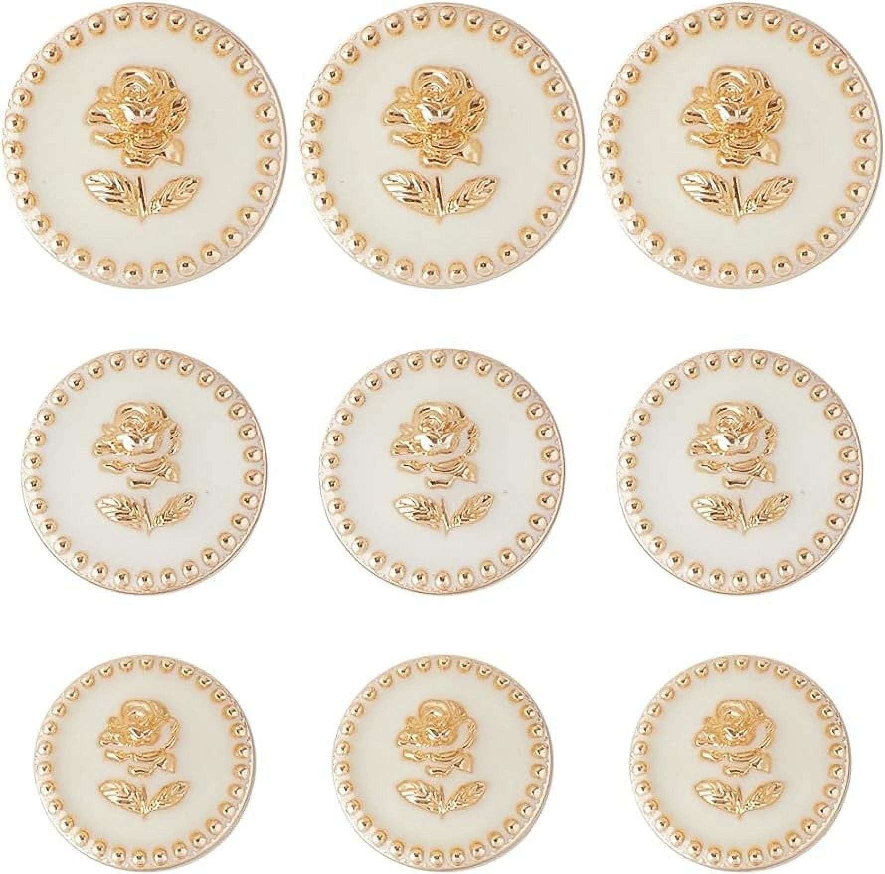 24Pcs Rose Round Metal Button 17.5mm 20mm 22.5mm Alloy Enamel Buttons ...