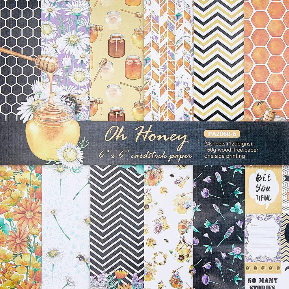 24Pcs Scrapbook Paper Pad Rustic Pastoral Honey Origami Paper 6"×6 ...