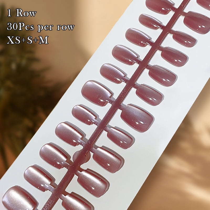 24Pcs/Set Black Gold Line Press on Fake Nails Full Cover Artificial ...