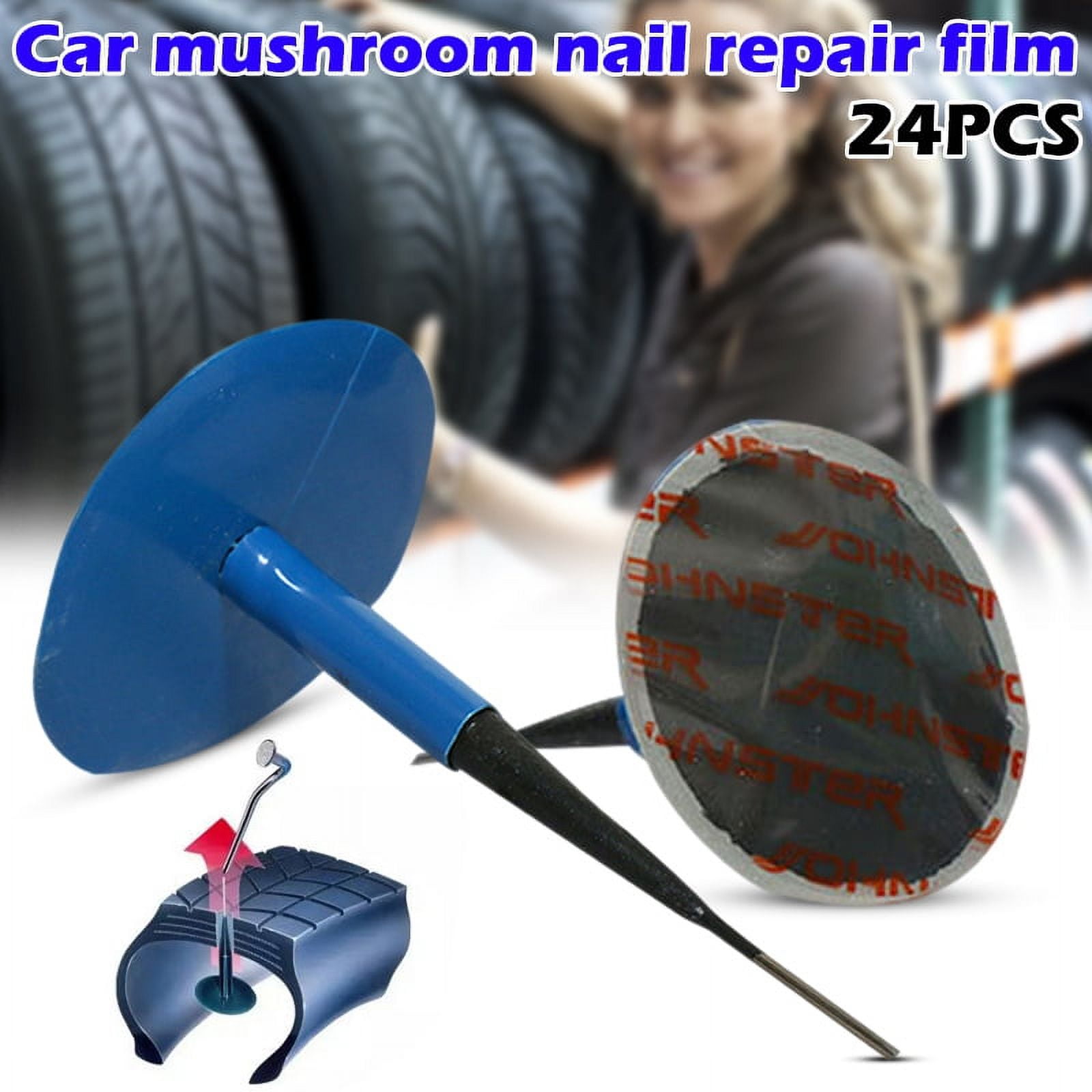 24Pcs/Set Tyre Puncture Repair Wired 4Mm Plug Patch Mushroom Car Van ...