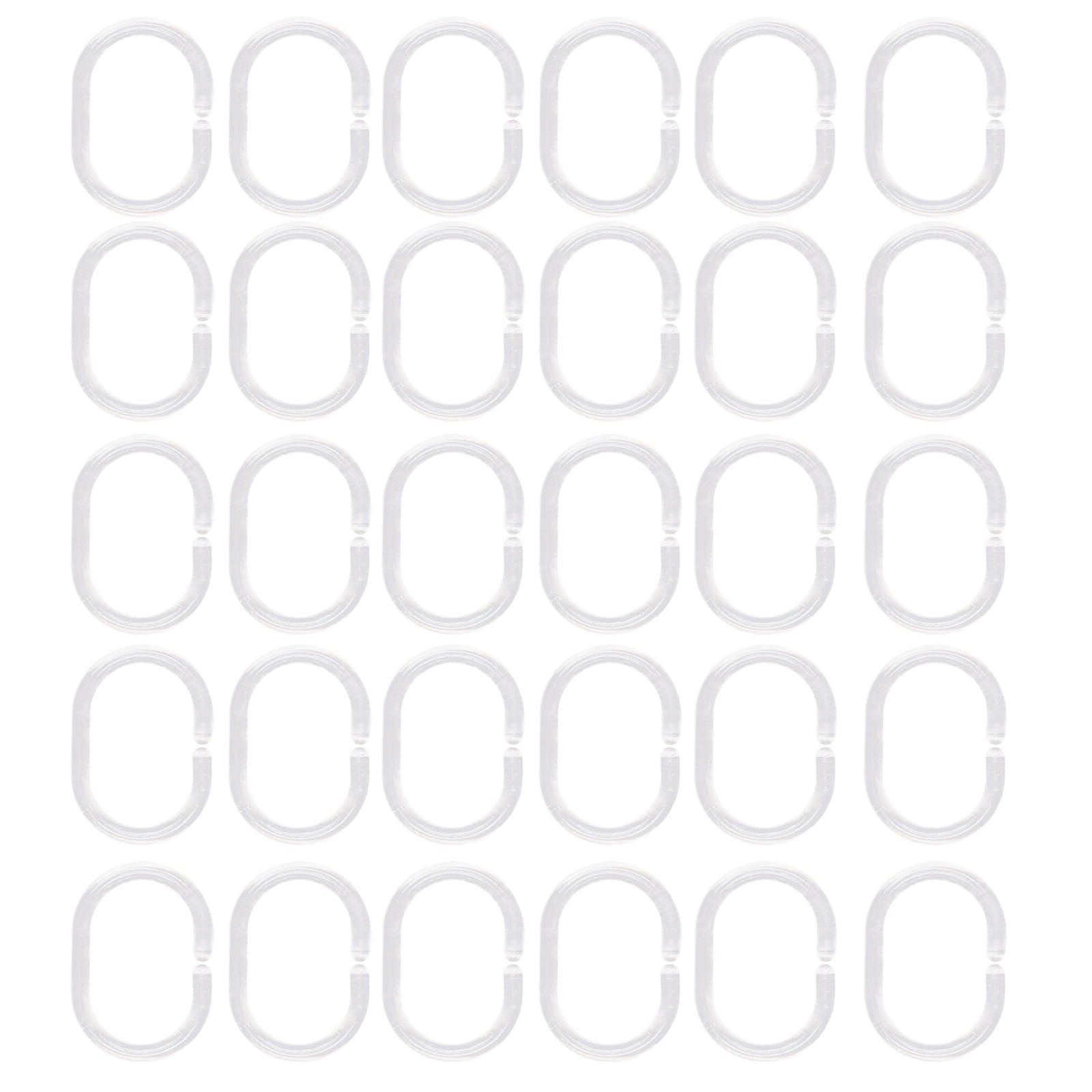 24Pcs Shower Curtain Hooks Rings For Window Rod Bathroom Supplies Slide ...