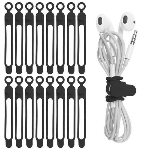 24Pcs Silicone Cable Straps Cord Organizer for Bundling Earphone, Phone ...