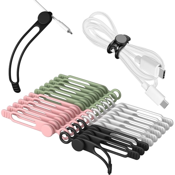 24Pcs Silicone Cable Ties 3 Inch Cord Organizer, Reusable Small Zip ...