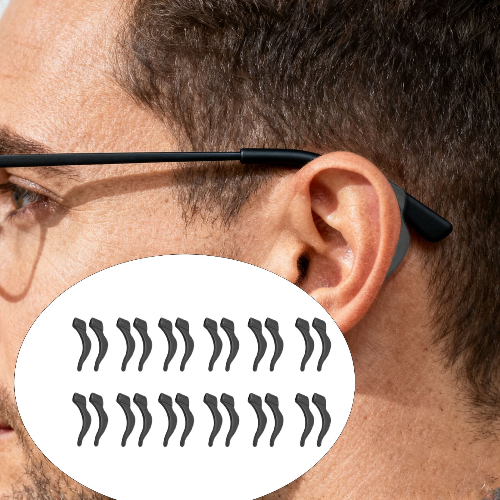 24Pcs Silicone Glasses Ear Clips Ear Grips 12 Pairs Anti Holder ...