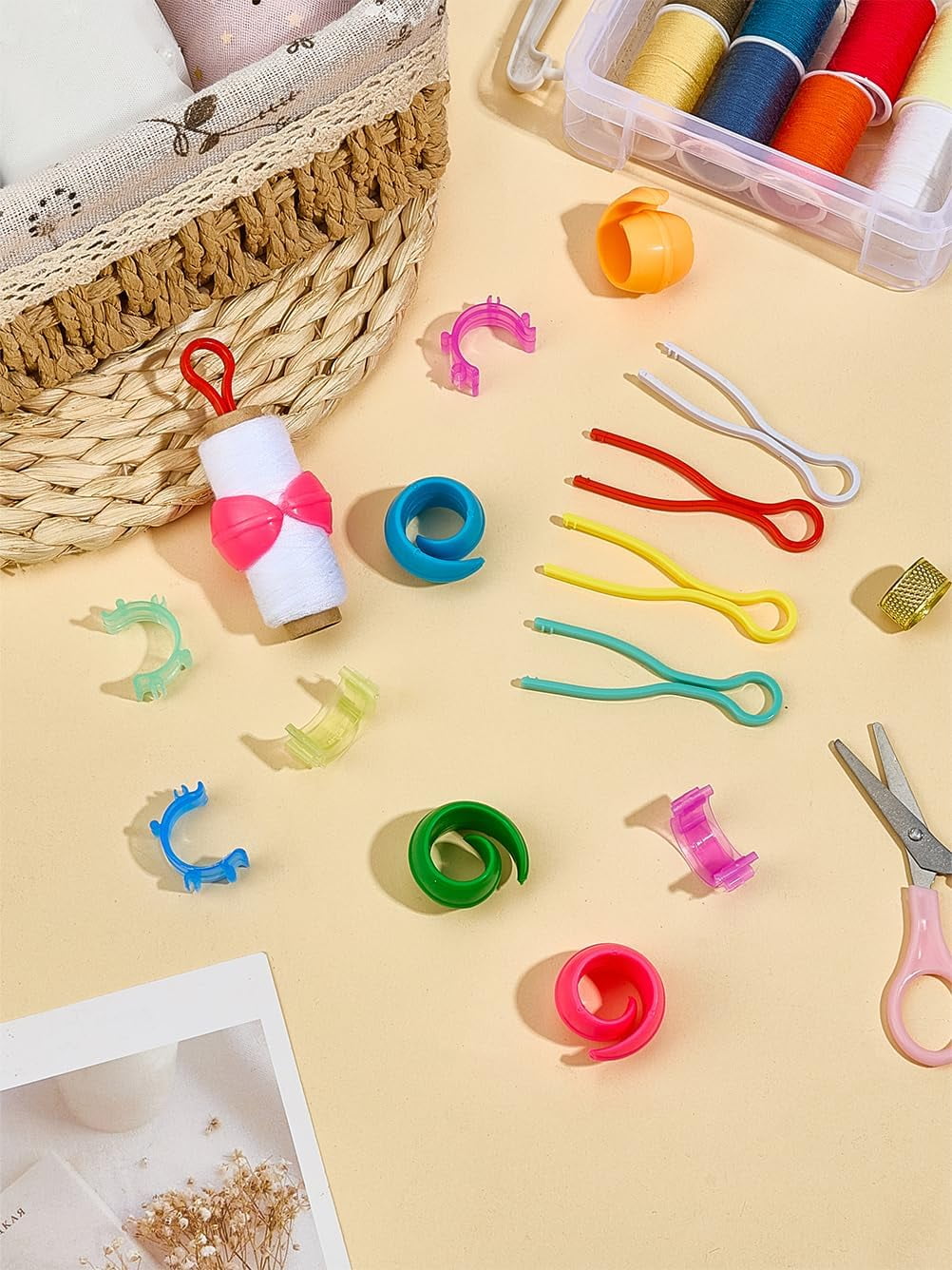 24Pcs Silicone Thread Spool Huggers Bobbin Thread Organizing Clips ...