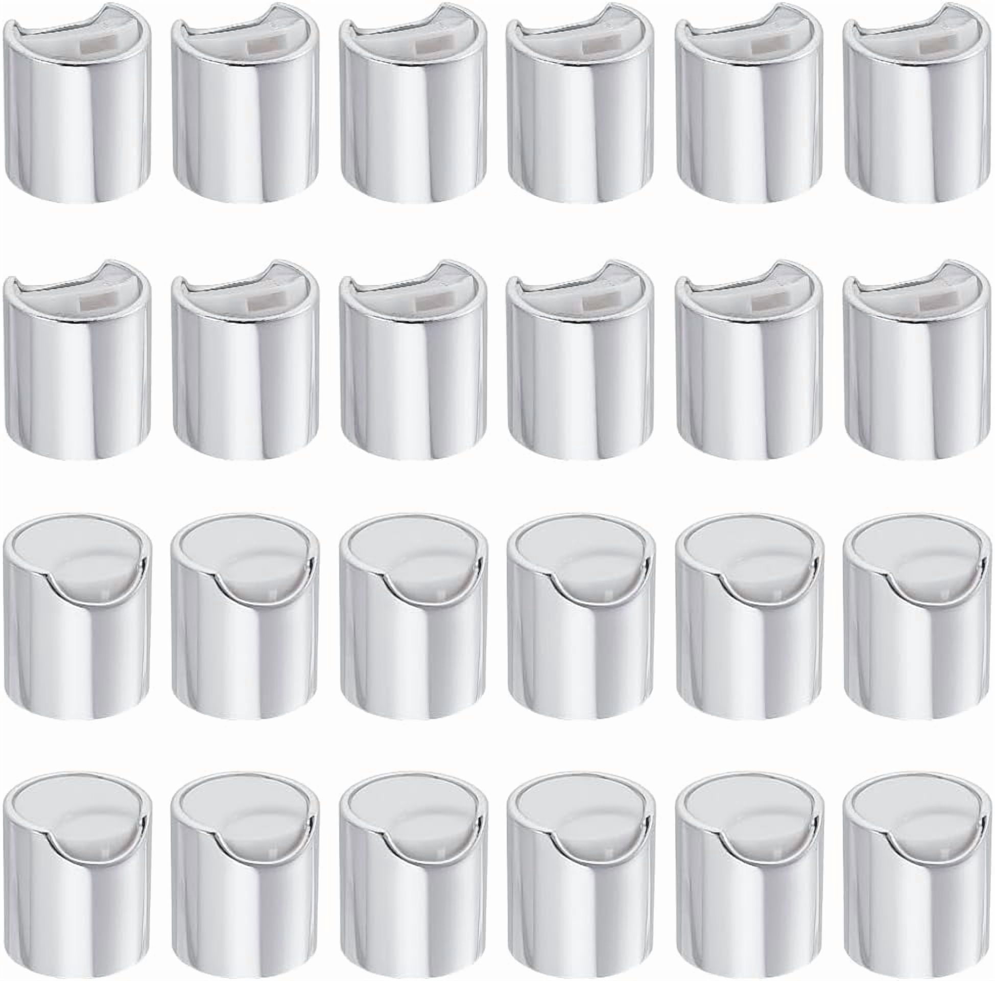 24Pcs Silver Aluminized Plastic Disc Top Caps 20/410 Aluminum Thread ...