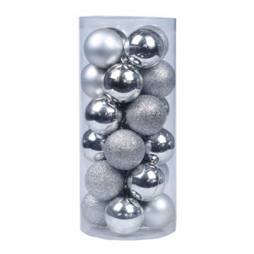 Hardlegix 24Pcs Silver Christmas Balls Shatterproof Tree Decorations, 1 ...