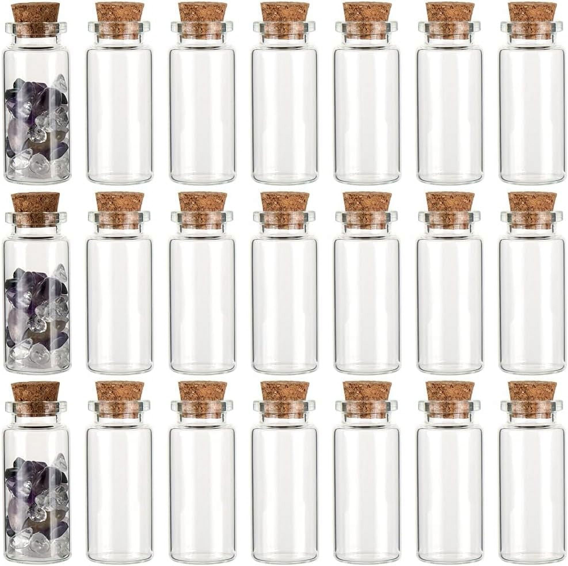 24Pcs Small Glass Bottles with Cork 10ml/0.33oz Mini Clear Candy Jars ...