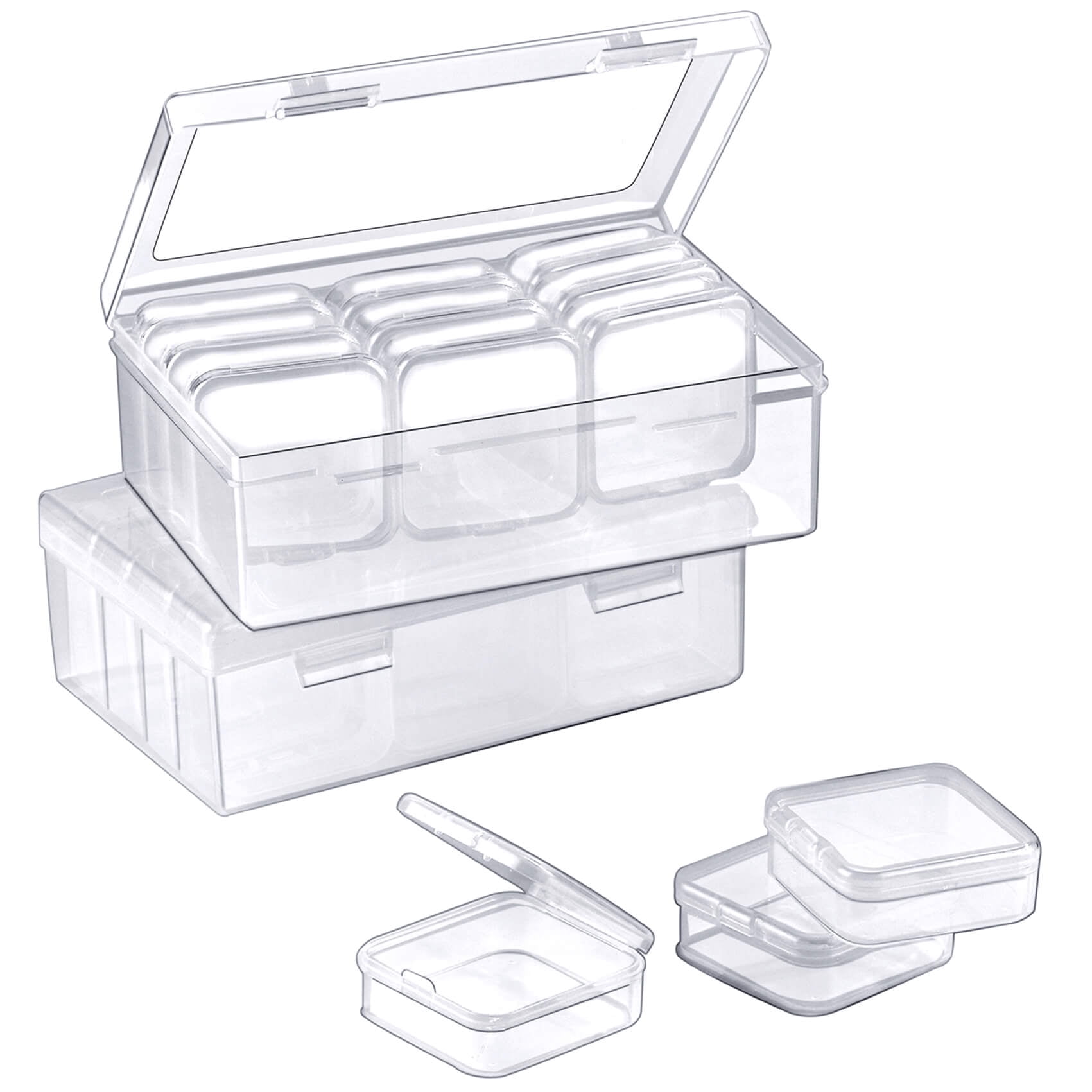 24Pcs Small Plastic Storage Container for Beads Organizer with Lid ...