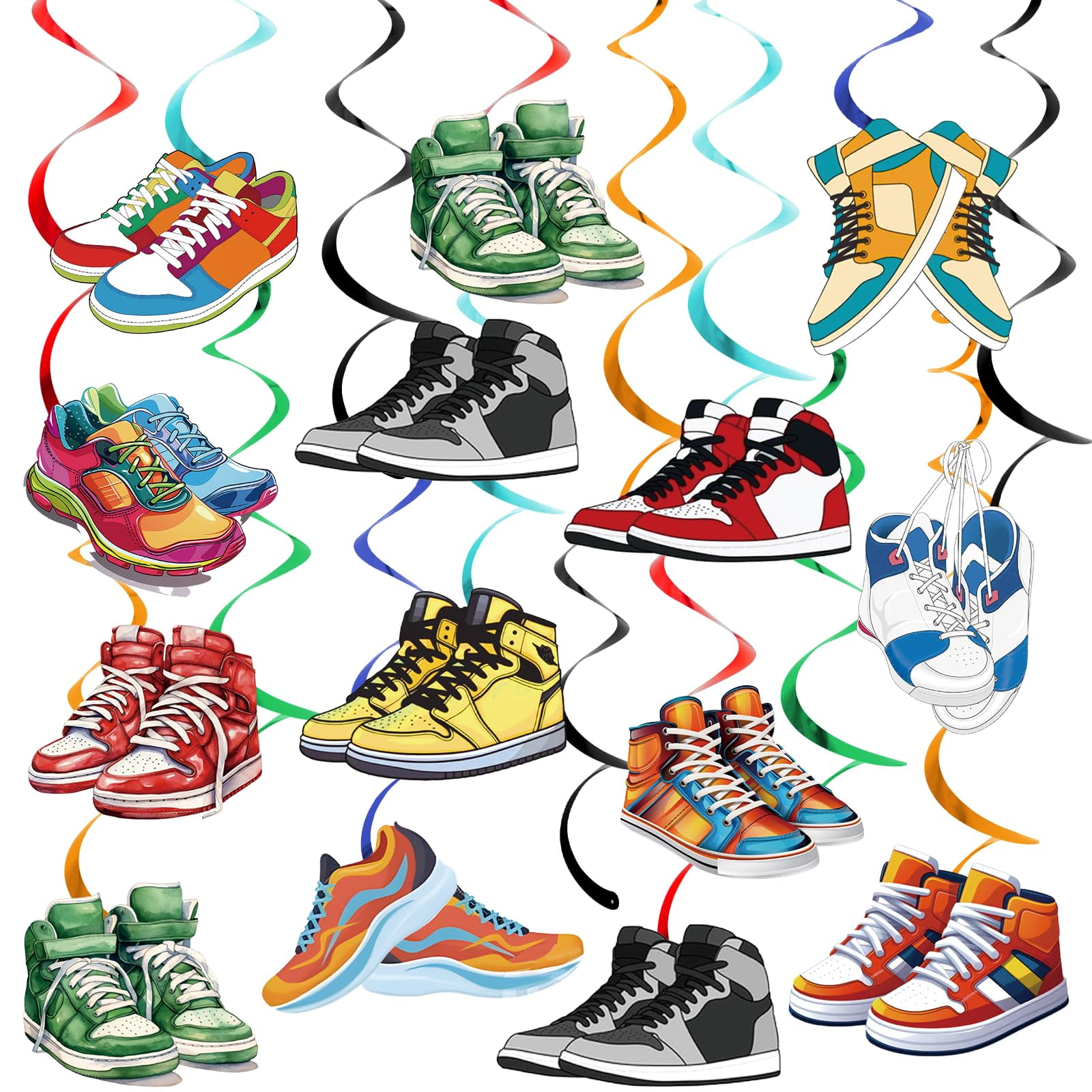 24Pcs Sneaker HangingTRDN Swirls, Sneaker Party Decorations, Sneaker ...