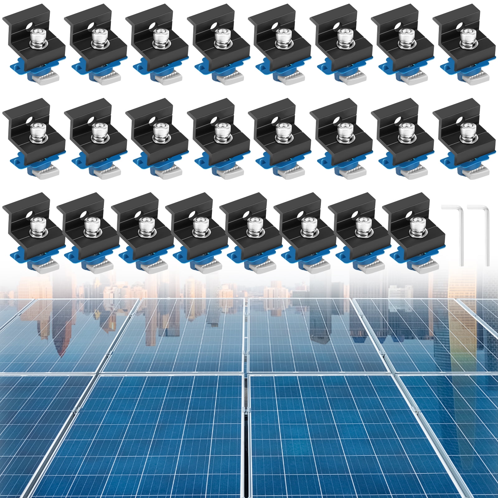 24Pcs Solar Panel Mounting Brackets Solar Panel Clamp Compatible with ...