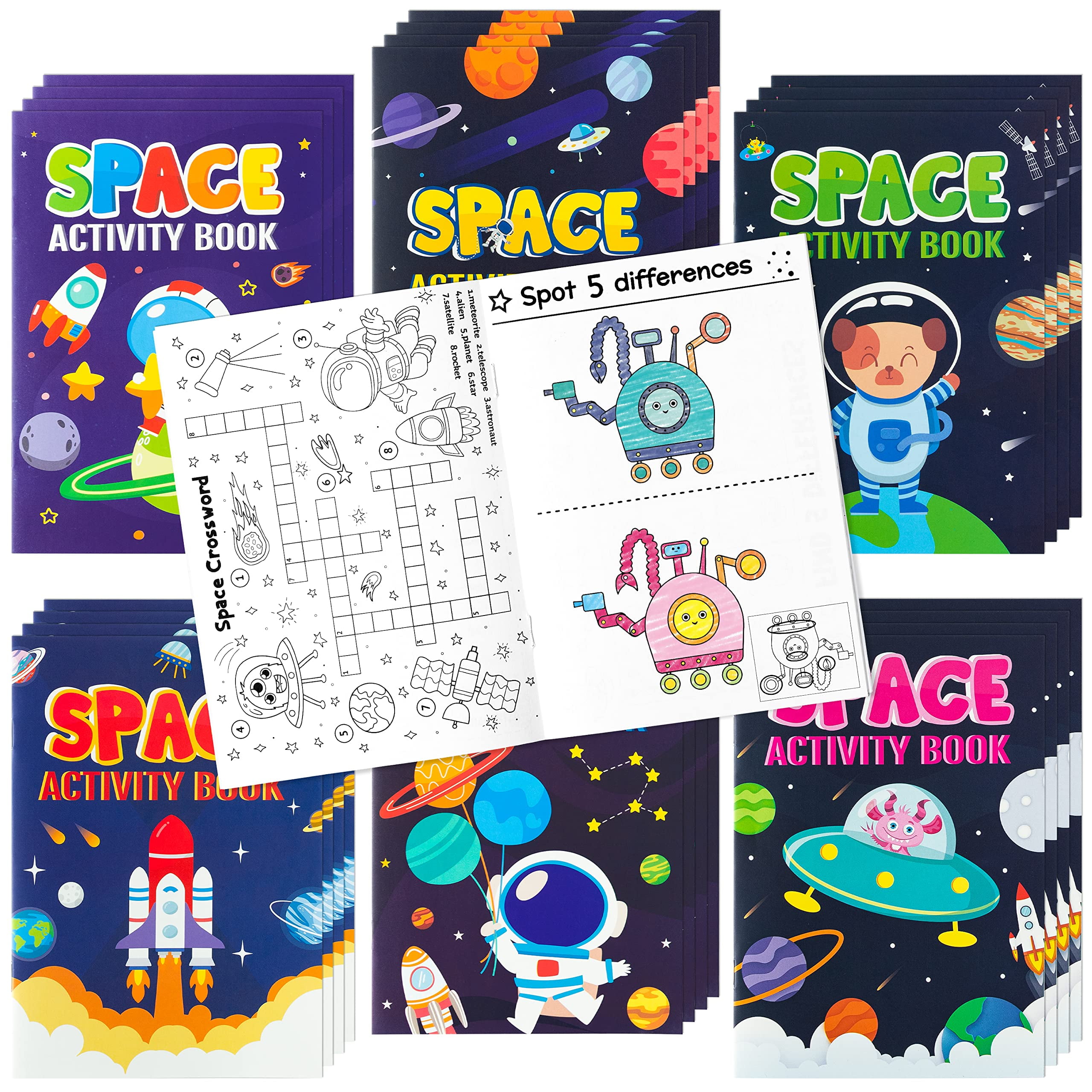 24Pcs Space Activity Books for Kids BSL1 Space Theme Coloring Book Set ...