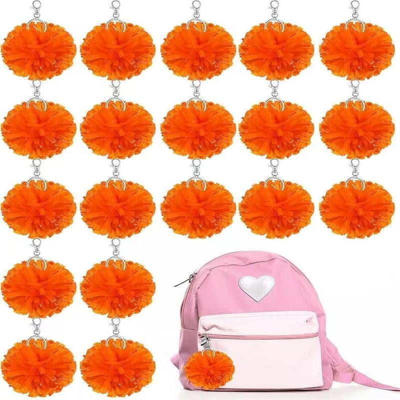 24Pcs Sparkly Cheer Keychains, Eye-Catching Foil Pom Pom Charms for ...