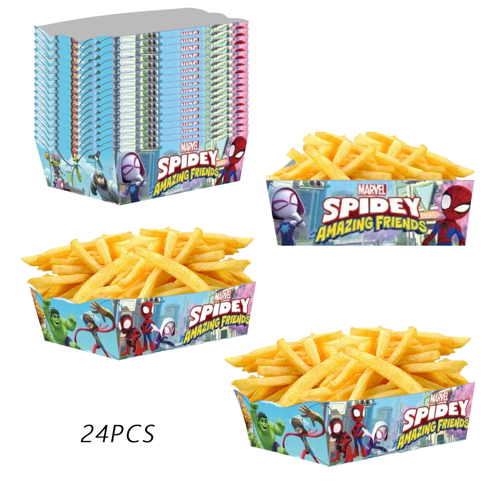 24Pcs Spiderman Disposable Paper Trays ,Spiderman Birthday Party ...