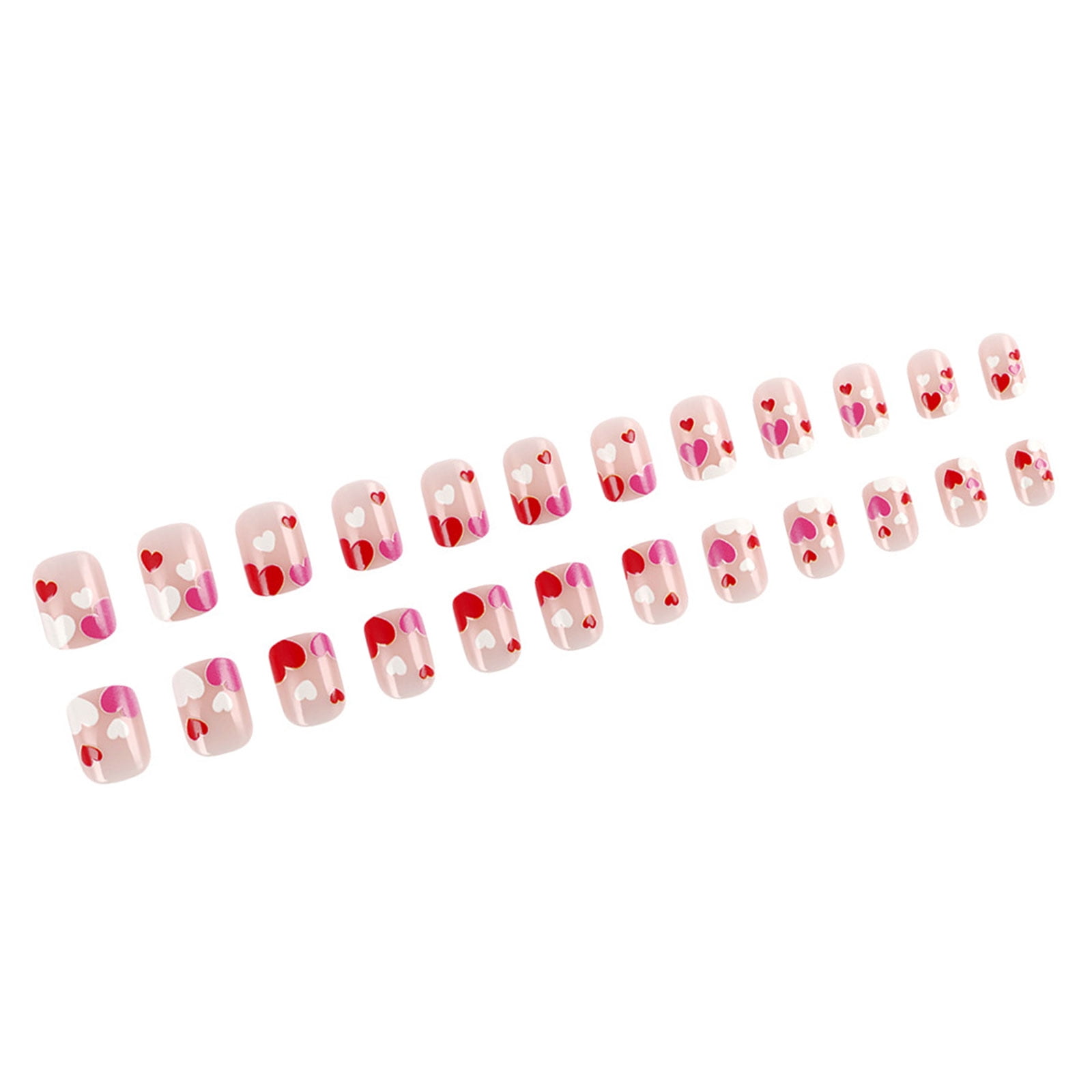 24Pcs Square Glues on Nails French Fake Nails Designs False Nails ...