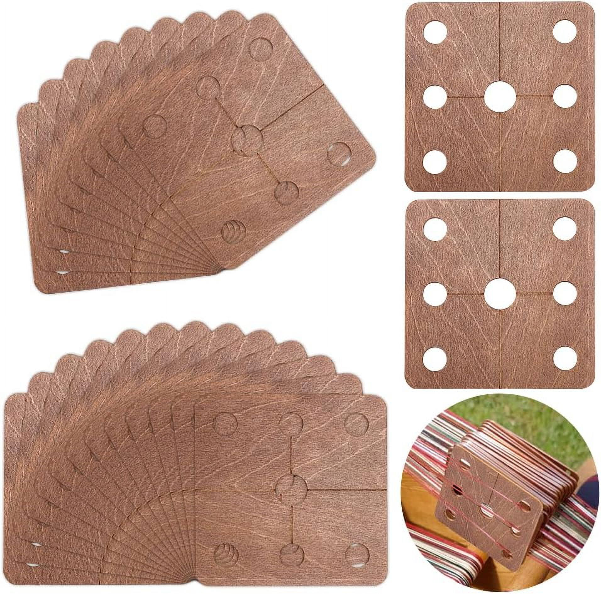 24Pcs Square Weaving Cards 2x2 Inch Wood Loom Cards Handmade Weaving ...