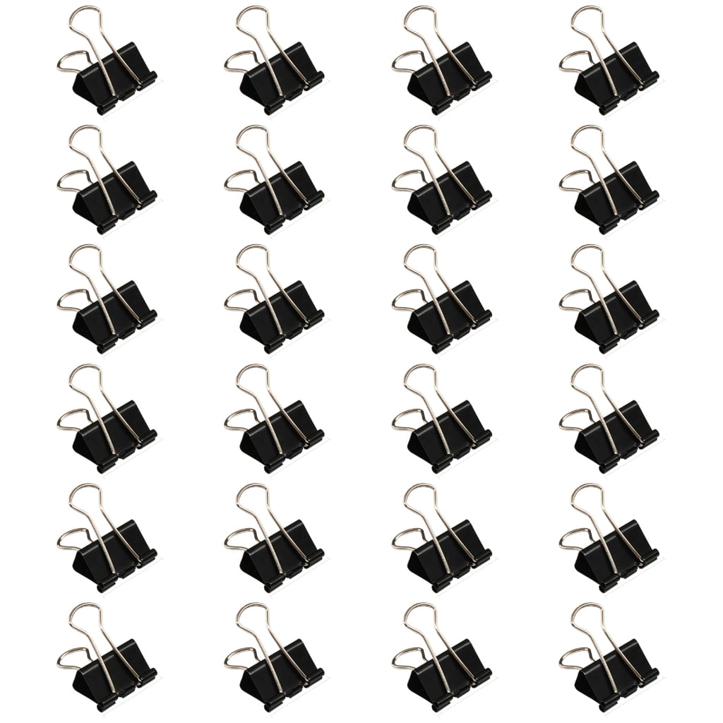 24Pcs Stainless Steel Foldback Clip Metal Binder Clip Paper Clamps for ...