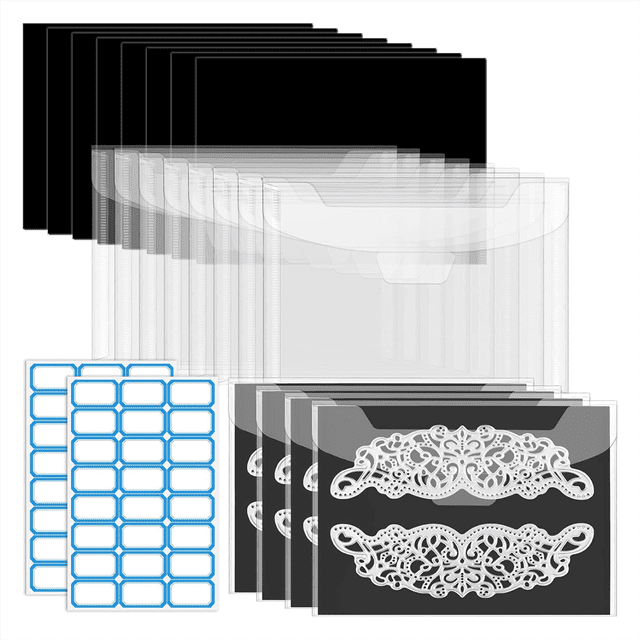 24Pcs Stamp and Die Storage Pockets with Rubber Magnetic Sheets and ...