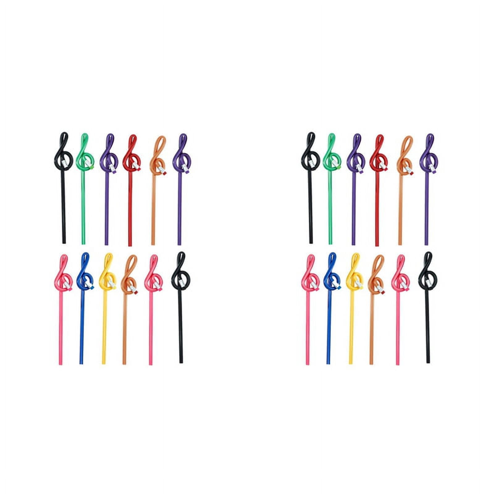 24Pcs Students Note Pencils Musical Note Pencils with Eraser Colorful ...