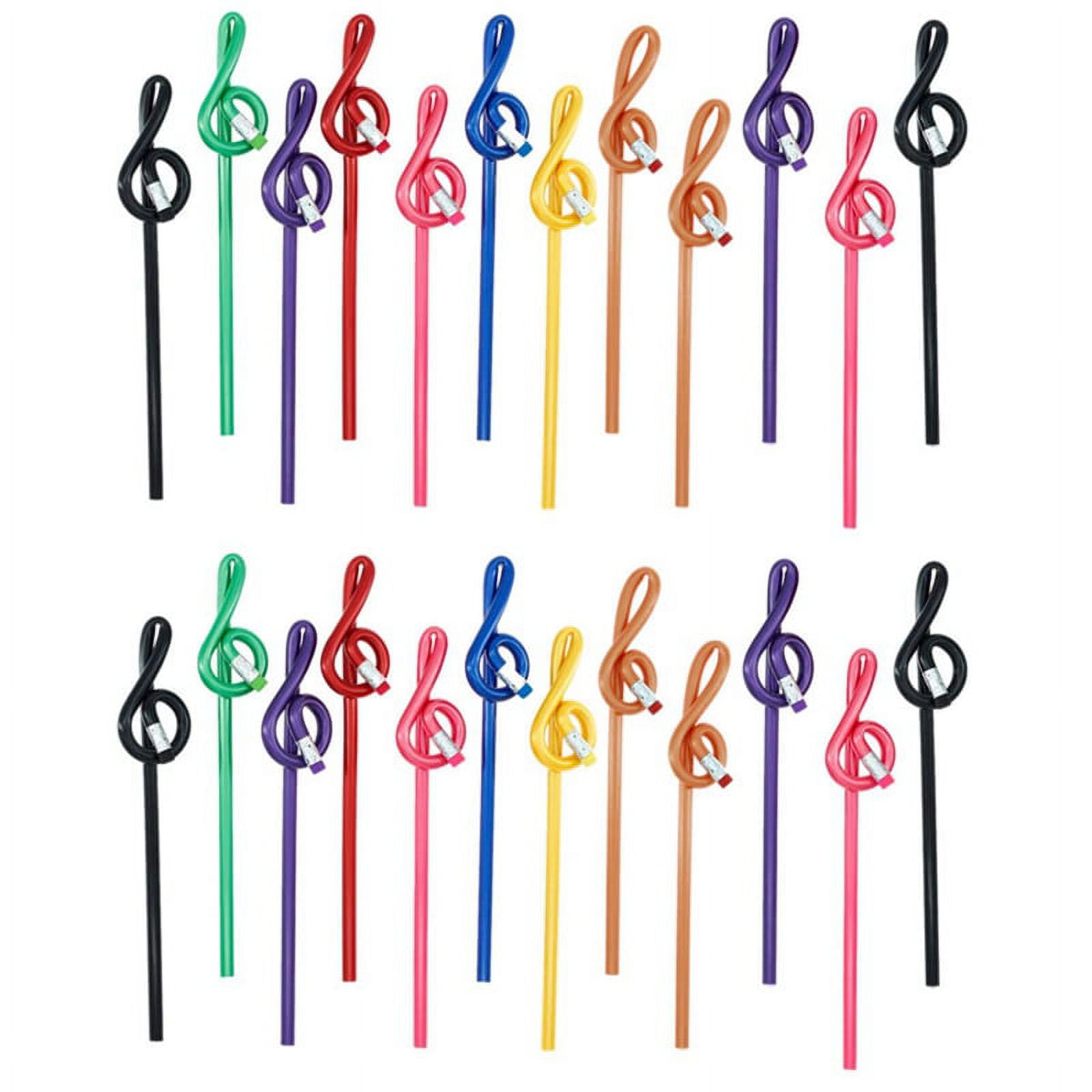 24Pcs Students Note Pencils Musical with Eraser Colorful Music Wooden ...