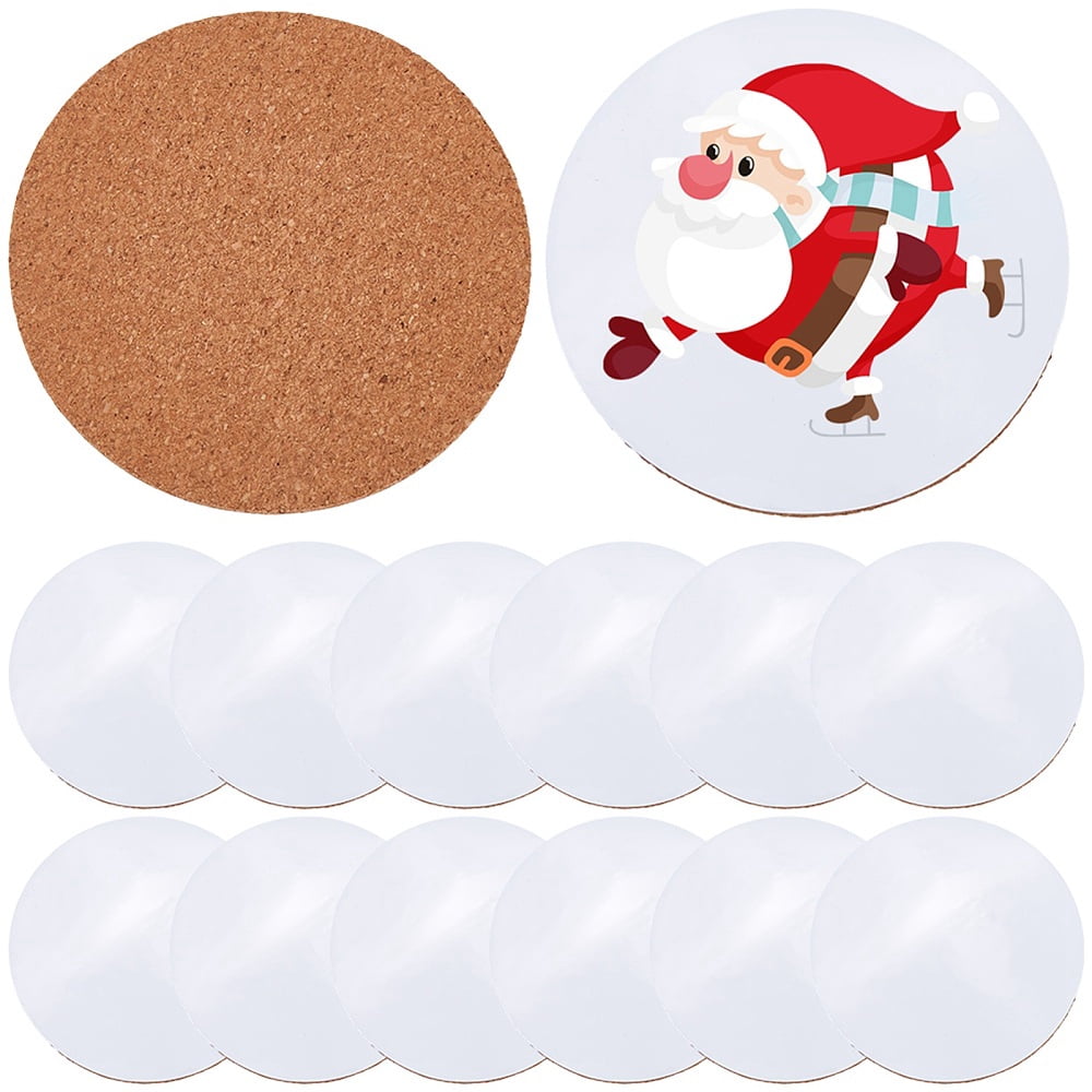 24Pcs Sublimation Blank Cup Coasters Heat Resistant Coasters Flat Round ...
