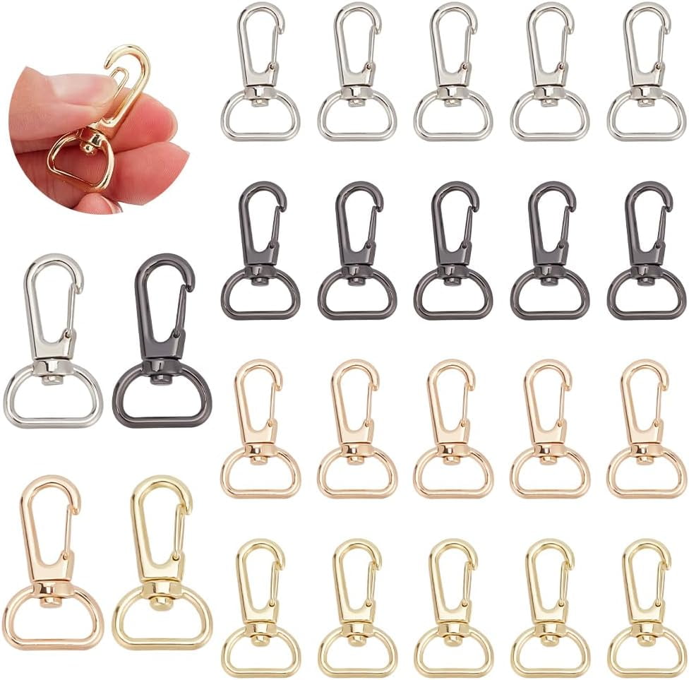 24Pcs Swivel Snap Hook Clasp 4 Colors Metal Swivel Trigger Snaps Hooks ...